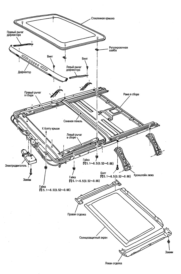 Rear hatch unit — removal and installation (Nissan Serena 2 «C24», 1999 ...