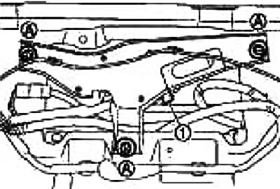 Removal and installation the rear window wiper motor (Nissan Note 1 ...