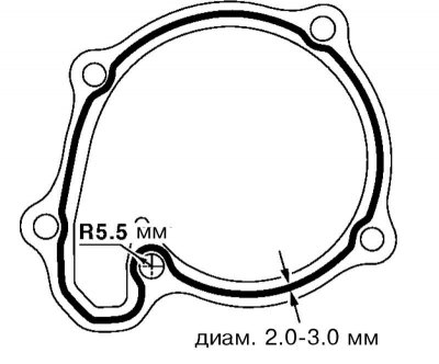 Removal and installation the water pump (Nissan Micra 3, Micra K12 ...