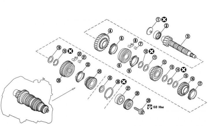 Design and overhaul of manual transmission (Nissan Micra 3, «K12 ...